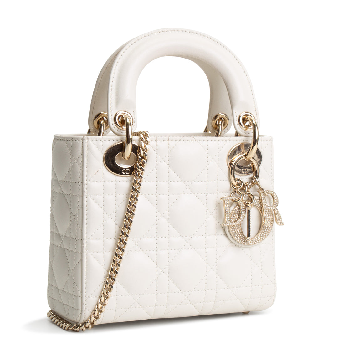 DIOR Crystal Charm Lady Dior Mini - Ivory – ALB